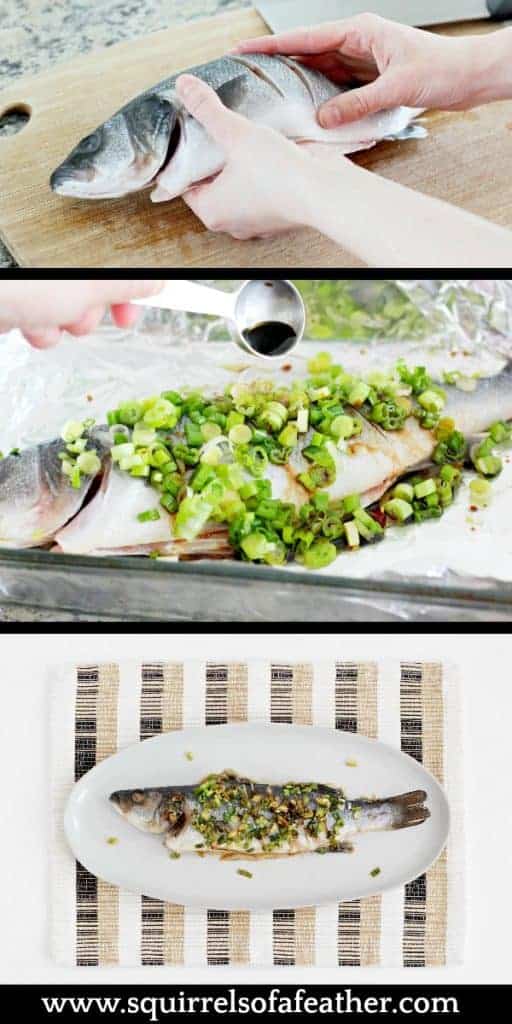 Chinese Whole Baked Fish with Ginger and Scallions