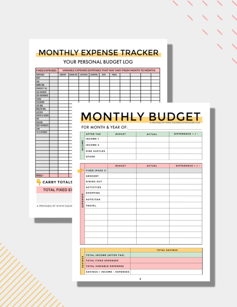 Printable Budget Planner Hetyro